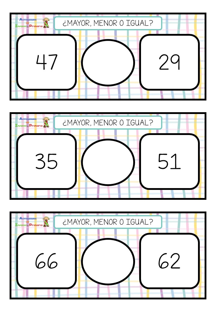 Numeracion Mayor Menor Igual 5