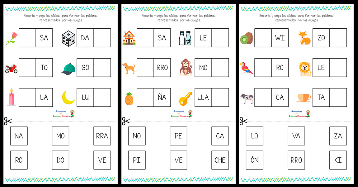 Actividad manipulativa: Completa las palabras bisílabas - Actividades ...