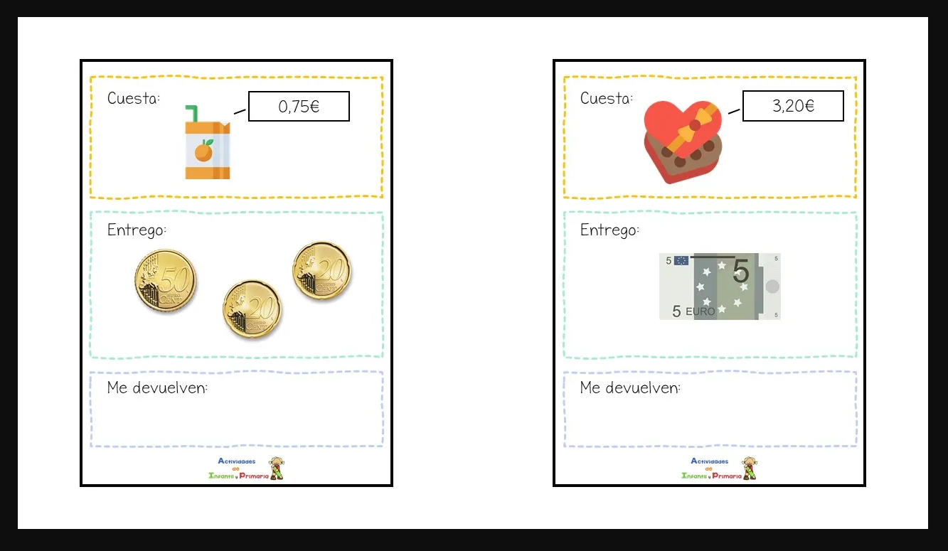 Hojas De Trabajo Para Contar Billetes Y Monedas Conteo De Dinero La