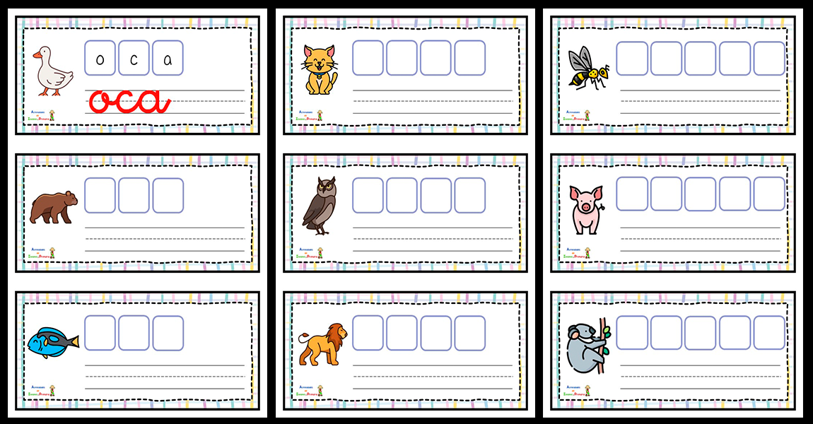 Tarjetas de lectoescritura de 3,4 y 5 letras con vocabulario de ...