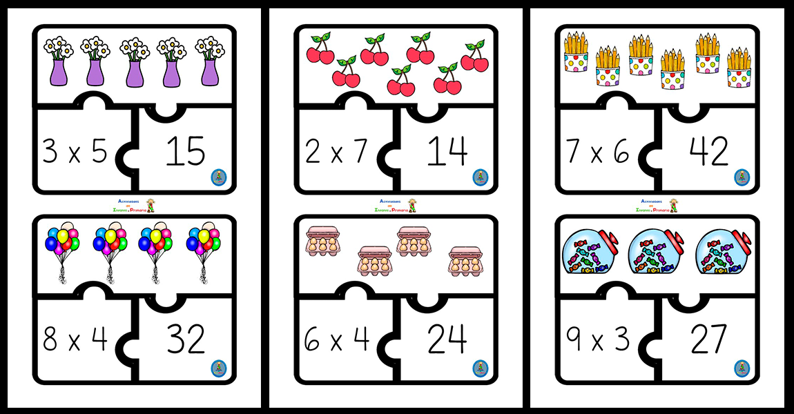 Juego manipulativo para repasar las tablas de multiplicar: El puzle de ...