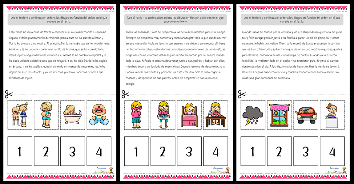 Hojas De Trabajo De Secuencia De Eventos Para Segundo Grado