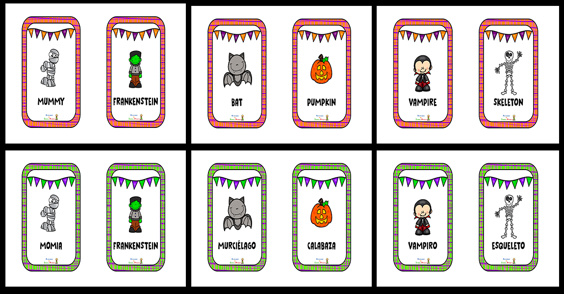 Divertidos flashcards para aprender el vocabulario de Halloween en ...