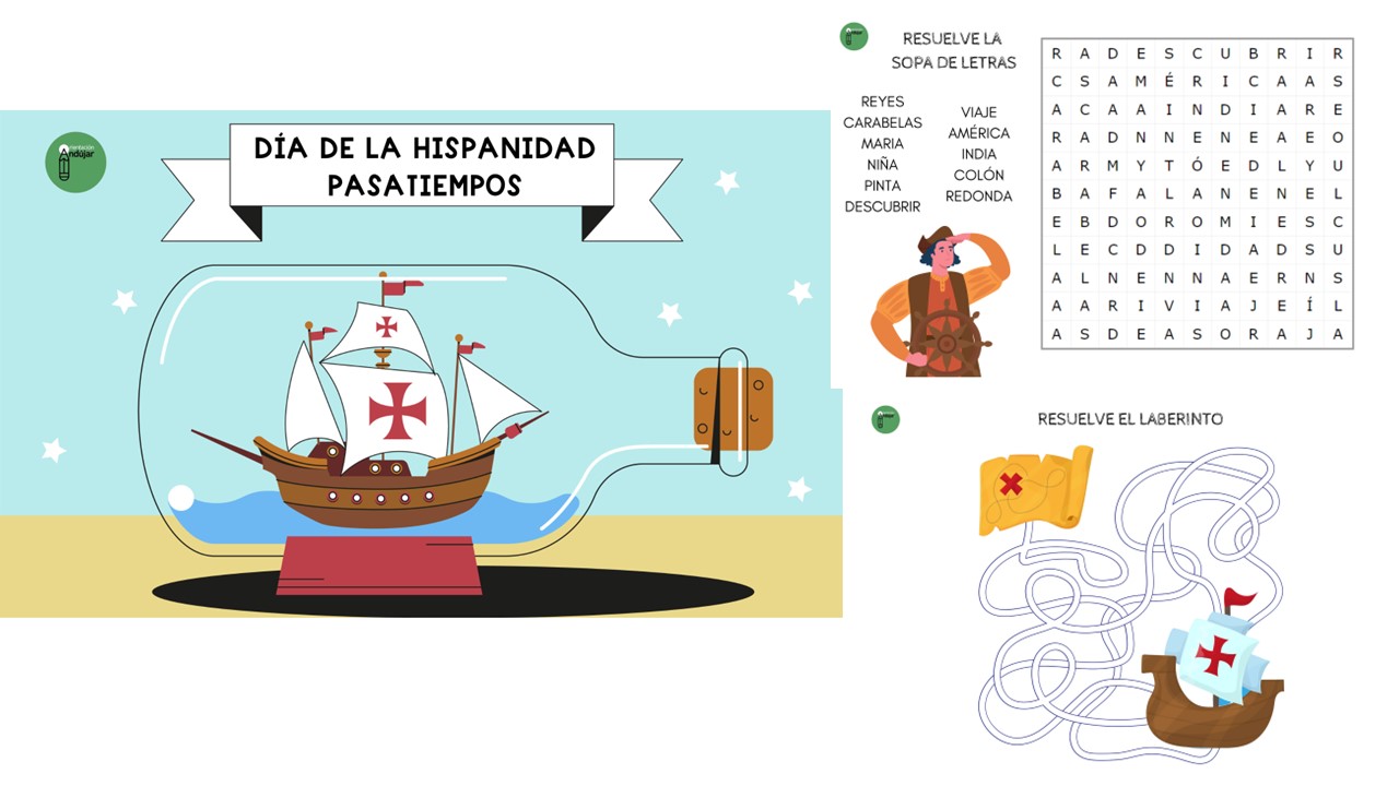 Pasatiempos para trabajar el 12 de octubre en el aula - Actividades de ...