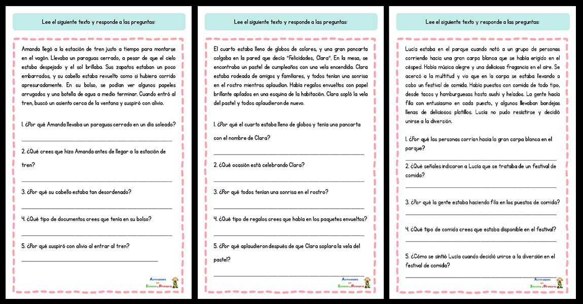 Hoja De Trabajo De Inferencia De Cuarto Grado