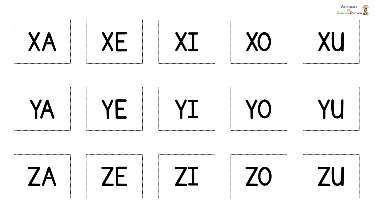 Tableros de silabas Dibujos escondidos - Educational Images | Picstank
