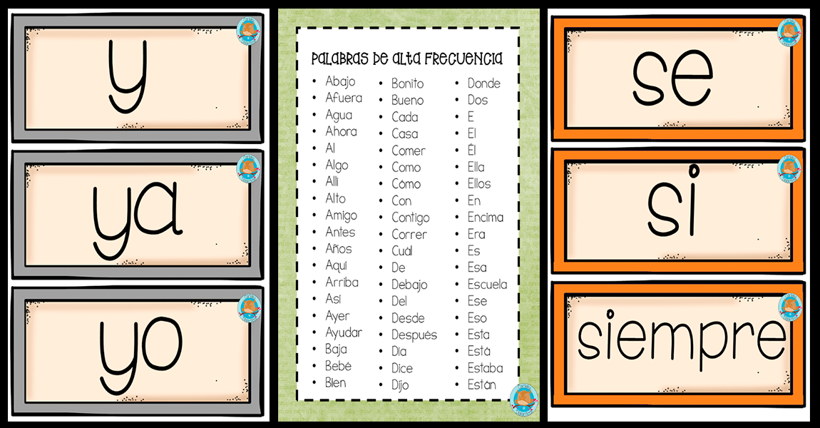 Palabras de alta frecuencia en español - Actividades de infantil y primaria