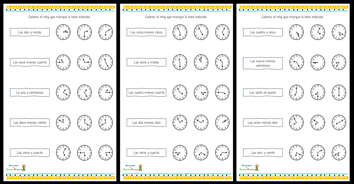 Aprendemos las horas en relojes analógicos - Actividades de infantil y ...