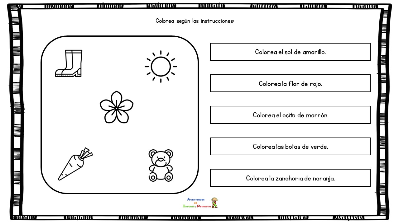Actividad de comprensión lectora: Colorea siguiendo las instrucciones ...