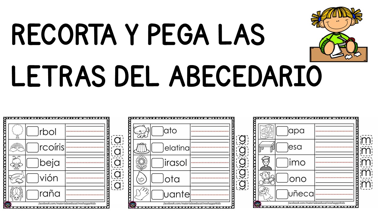 Recorta y pega las letras del abecedario para formar palabras ...