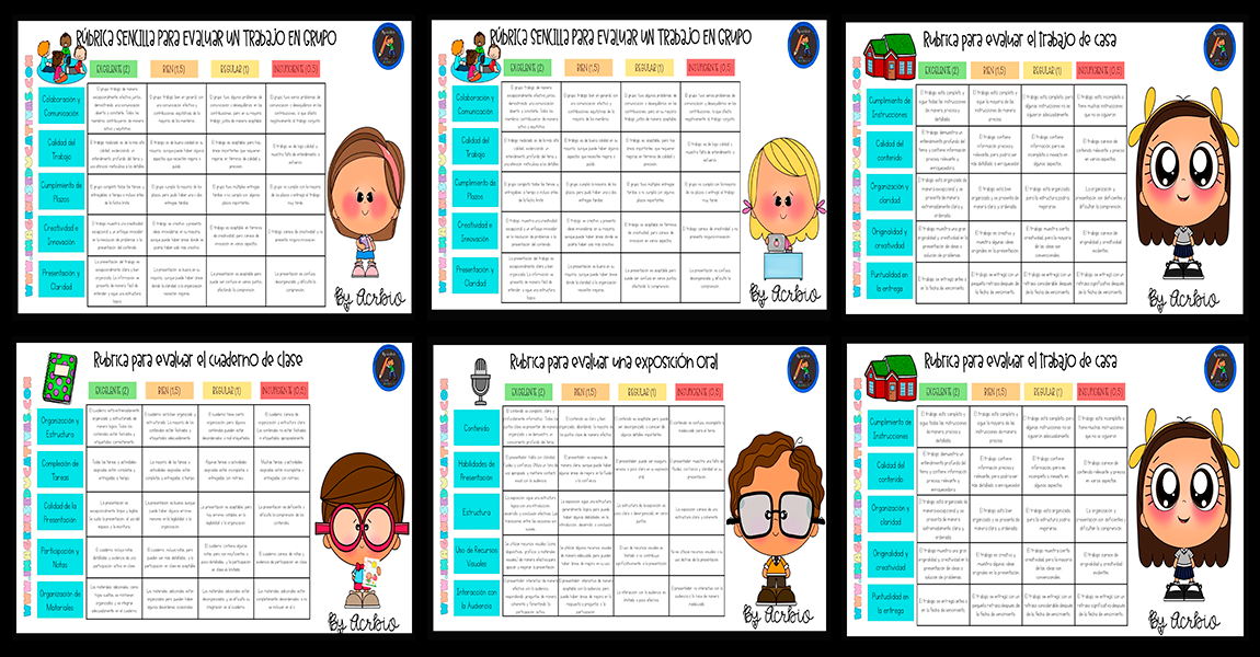 Colección de rúbricas para evaluar diferentes aspectos de clase ...
