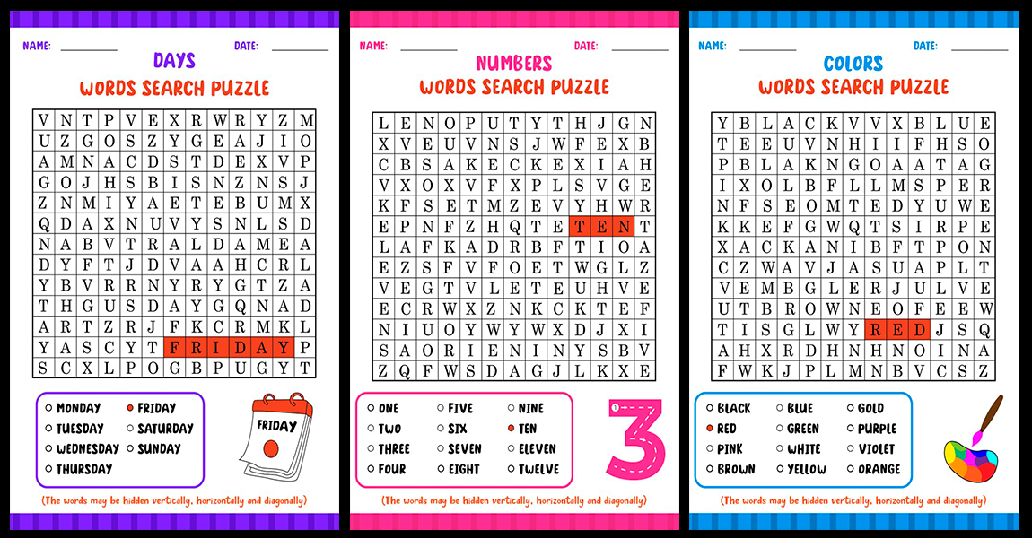 Sopas De Letras Para Bebés Para Imprimir