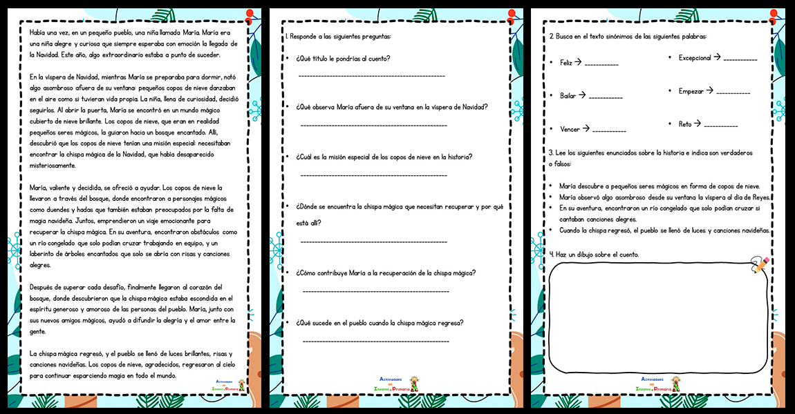 Precioso cuento de Navidad para trabajar la comprensión lectora ...