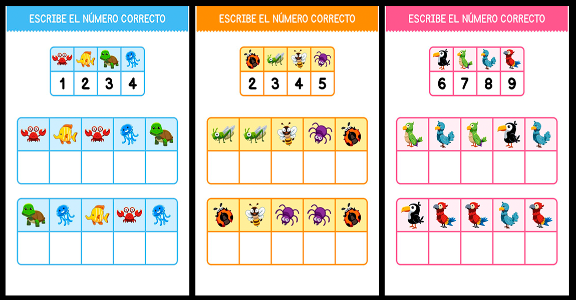 Fichas para ejercitar la atención con animalitos - Actividades de ...