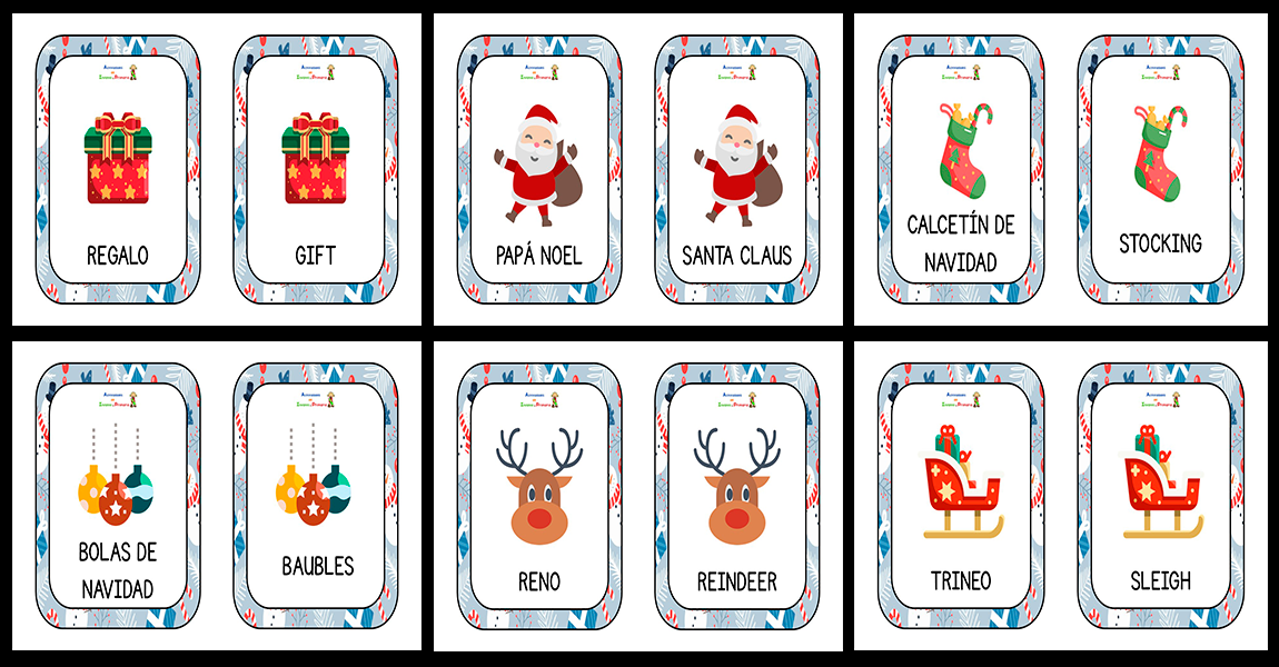 Fichas De Vocabulario De Navidad En Español Carolina, Mi Página De