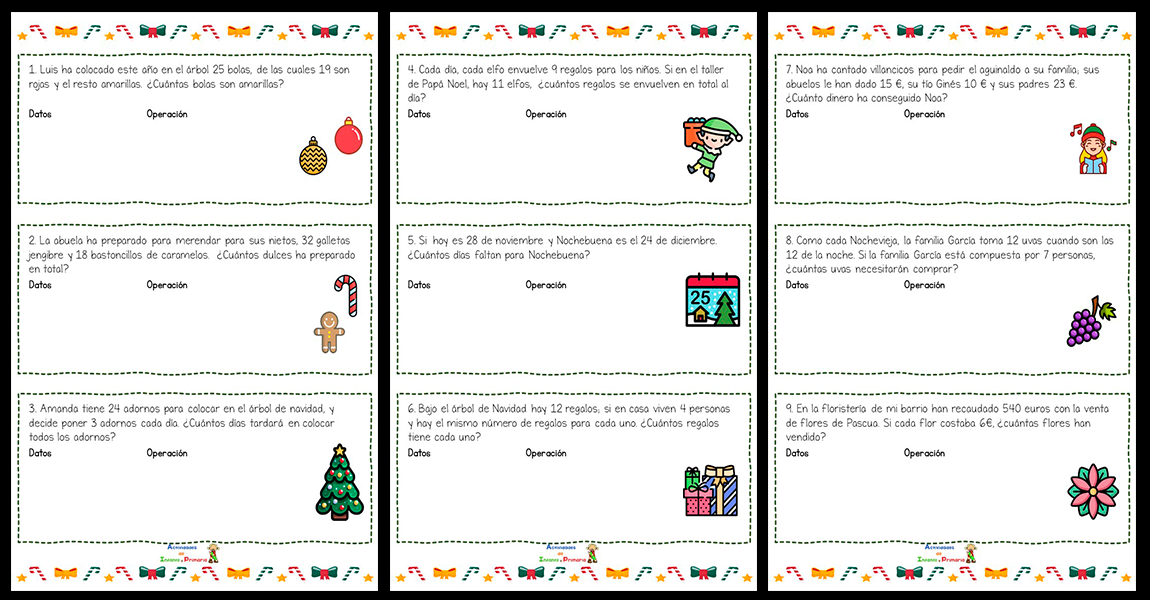 Problemas matemáticos sencillos de Navidad - Actividades de infantil y ...