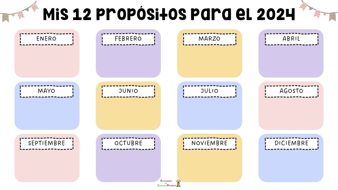 Mis 12 propósitos para el 2024 - Actividades de infantil y primaria