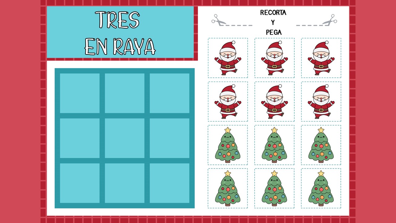 Divertido "Tres en raya" navideño: Tablero + fichas - Actividades de ...