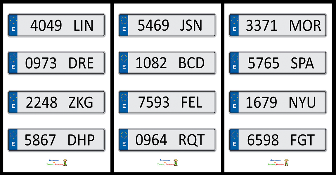 Matrículas de coches: ¿Cómo trabajar lengua y matemáticas con ellas ...