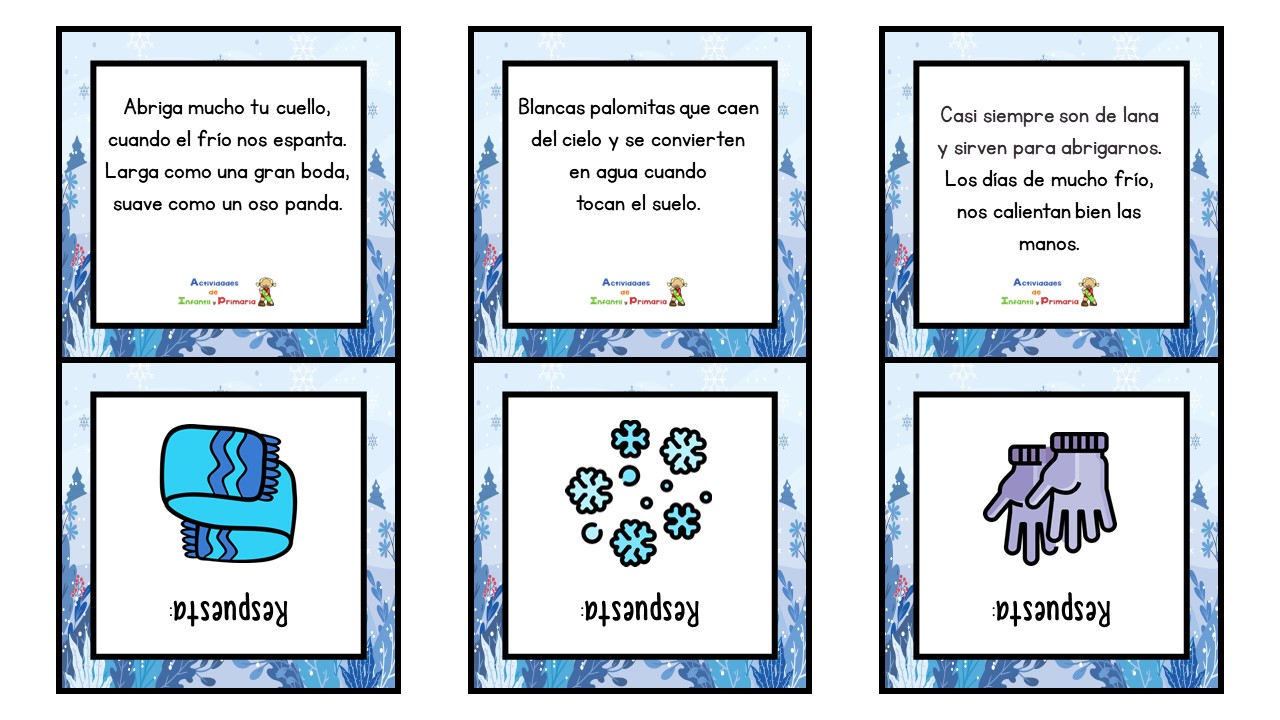 Preciosa colección de adivinanzas invernales - Actividades de infantil ...