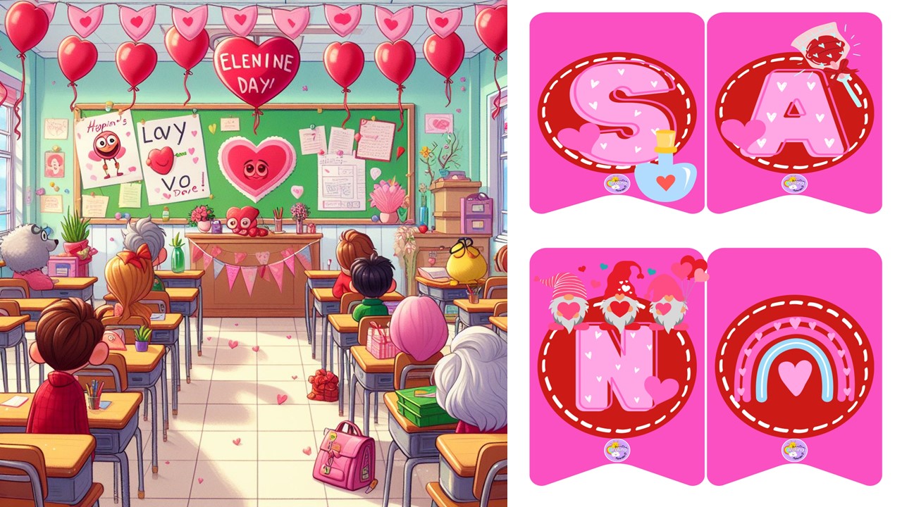 Precioso banner "FELIZ SAN VALENTÍN" para decorar tu aula - Actividades ...