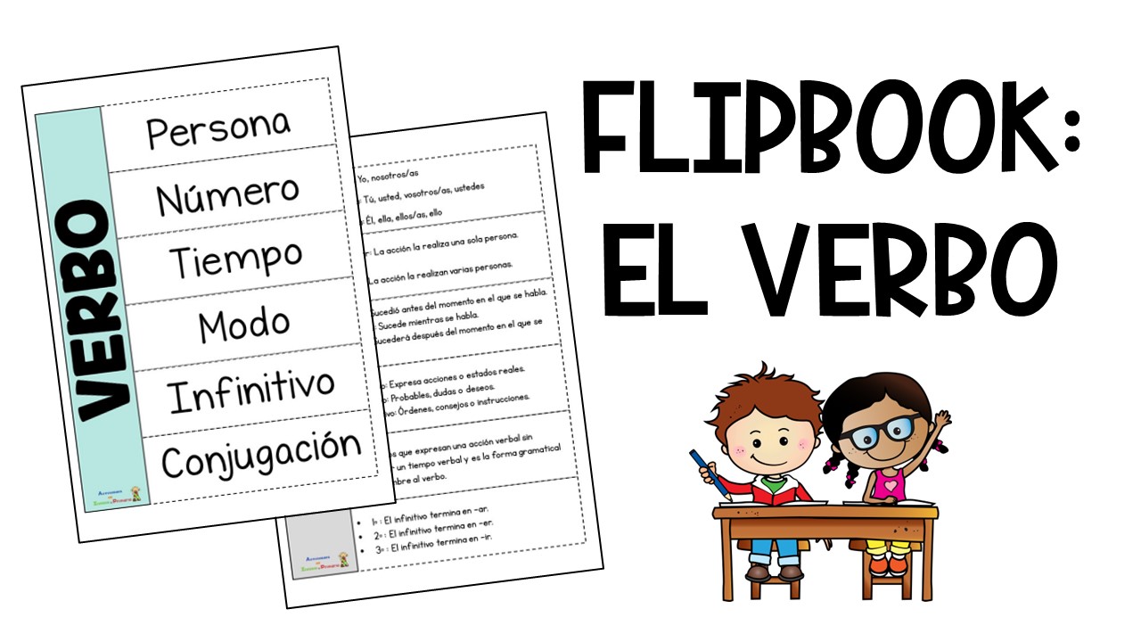 Flipbook interactivo: El verbo - Actividades de infantil y primaria