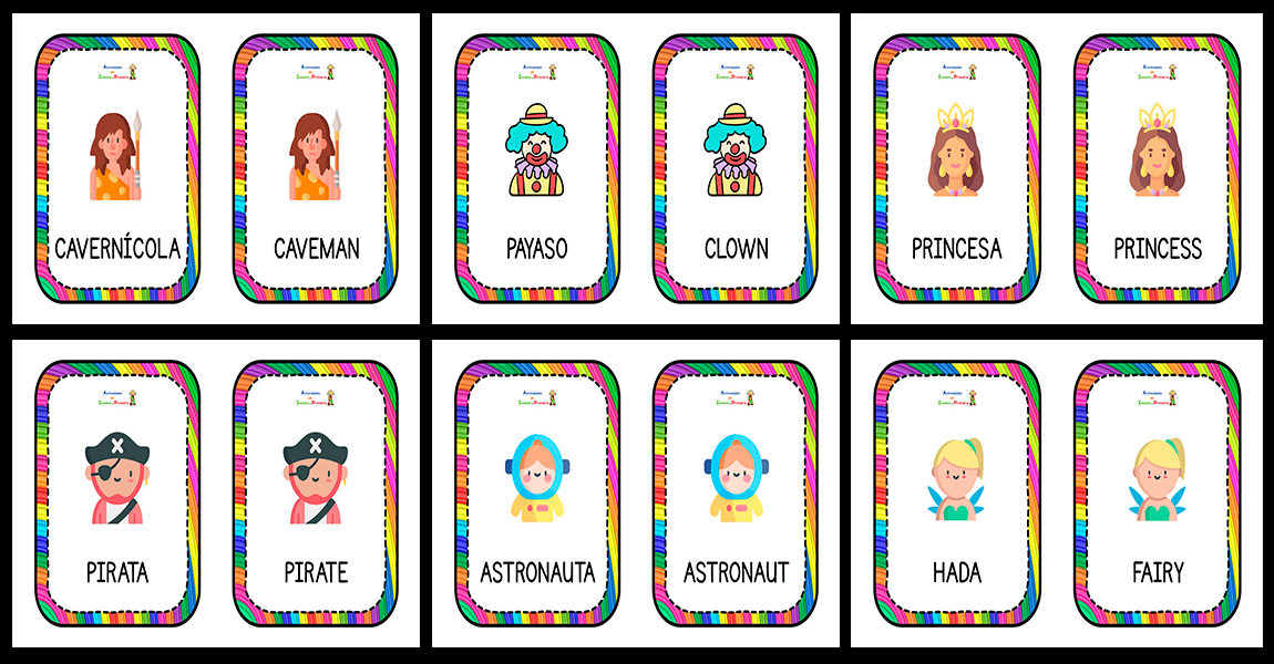 Colección de ilustrativos flashcards para aprender el vocabulario de ...