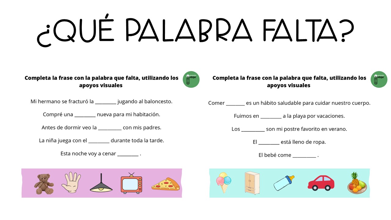 Hojas De Trabajo Con Palabras Faltantes En Oraciones