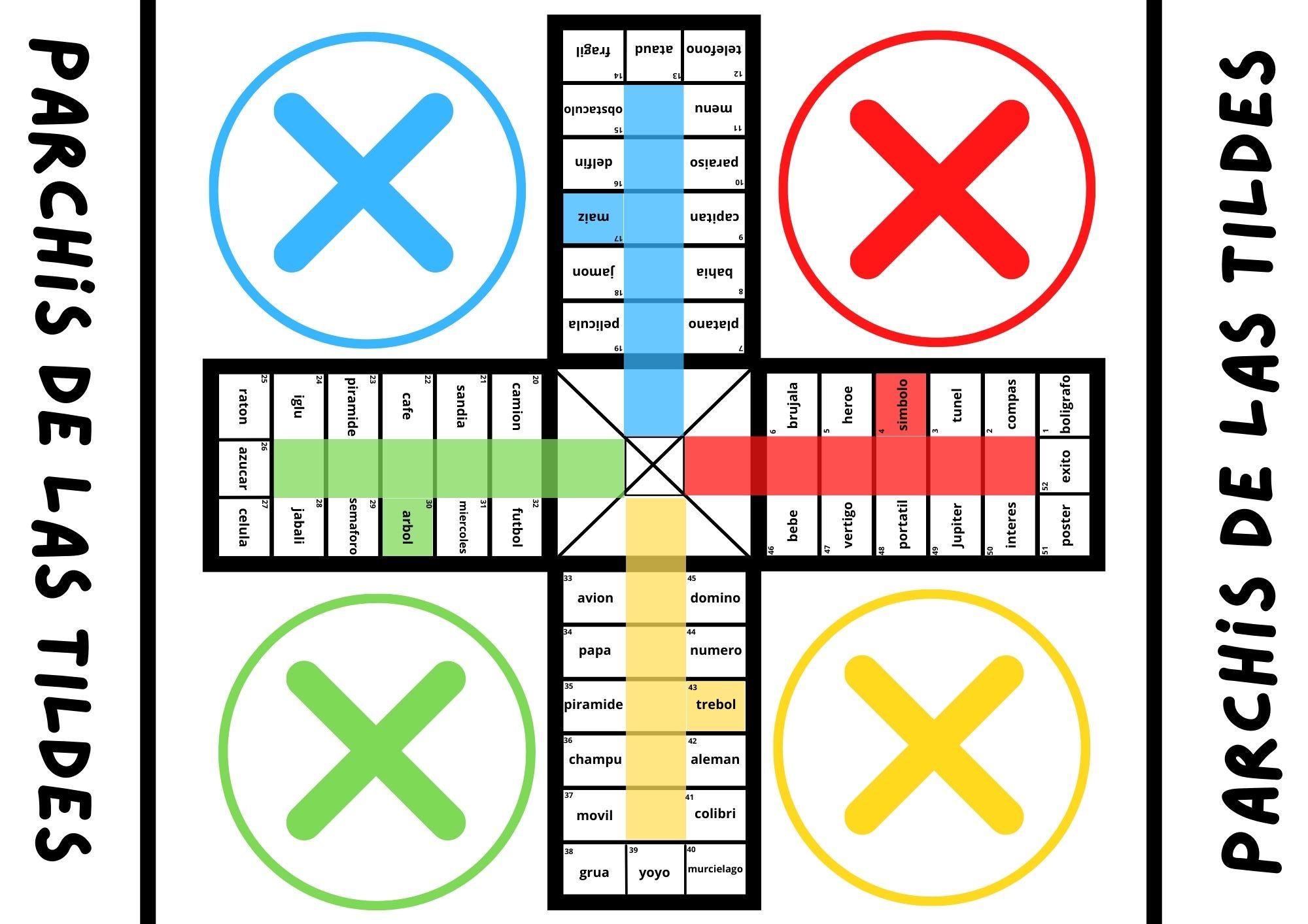El parchís de las tildes - Actividades de infantil y primaria