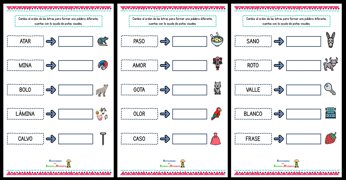 Habilidades fonológicas: Cambio de letras para formar palabras nuevas ...
