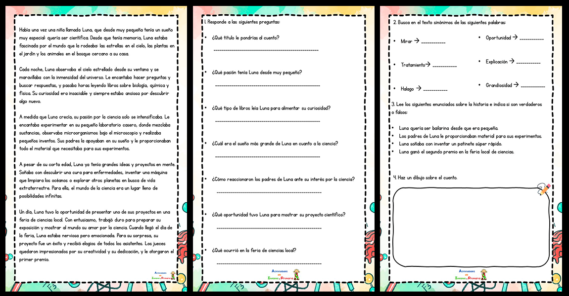 Hojas De Trabajo De Comprensión Científica