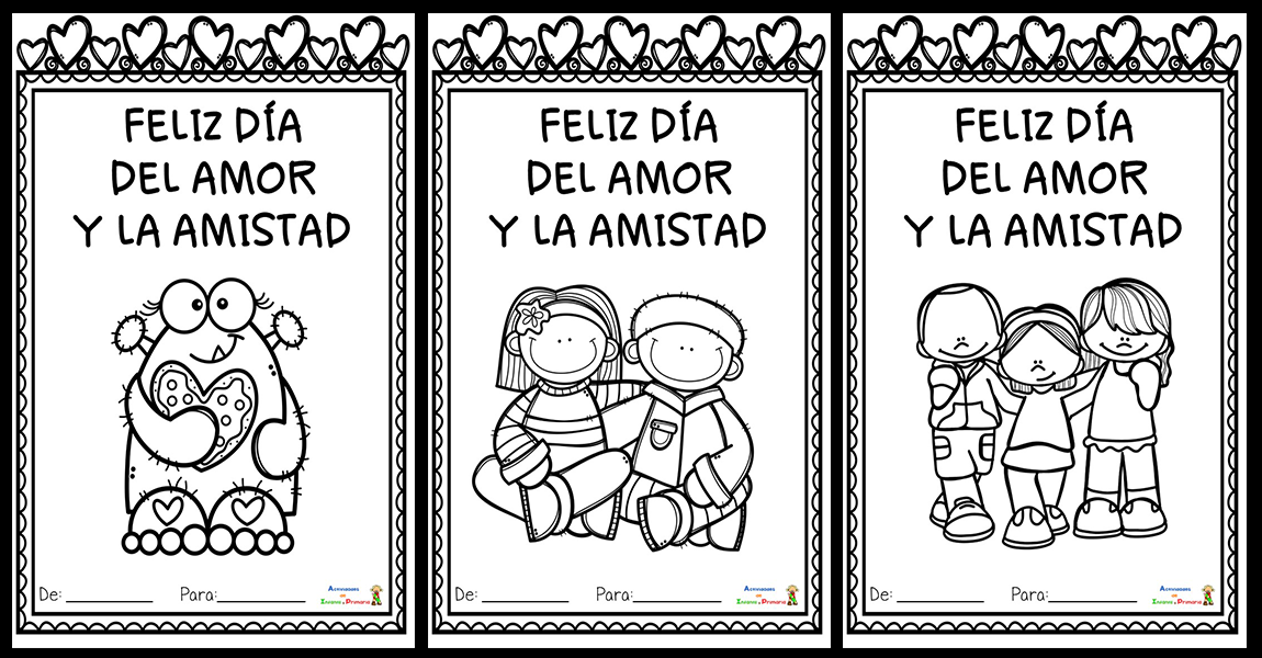 Tarjetas De La Amistad Para Colorear Y Regalar El 14 De Febrero