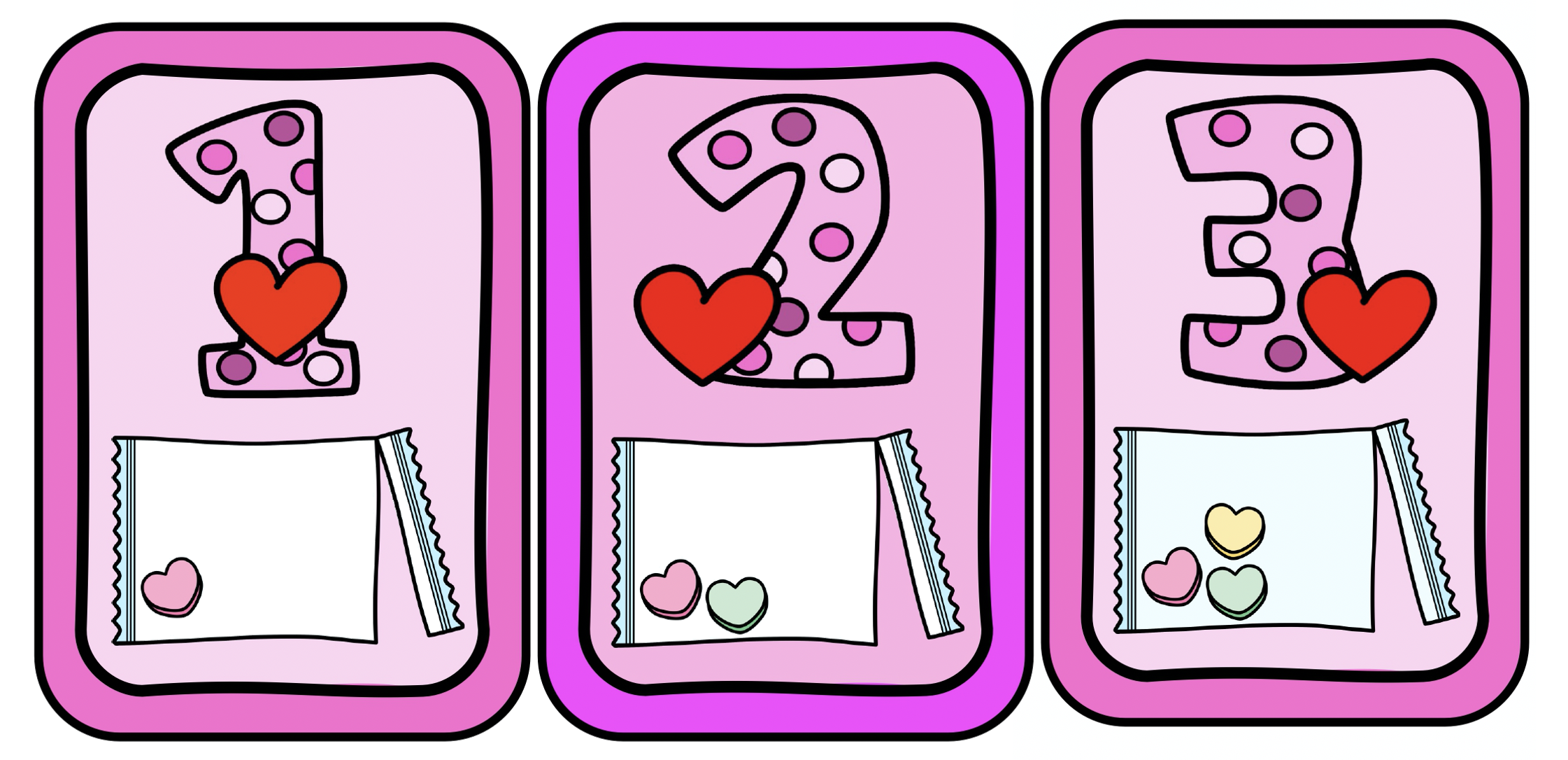 bonitos referentes numéricos corazones San valentín - Actividades de ...