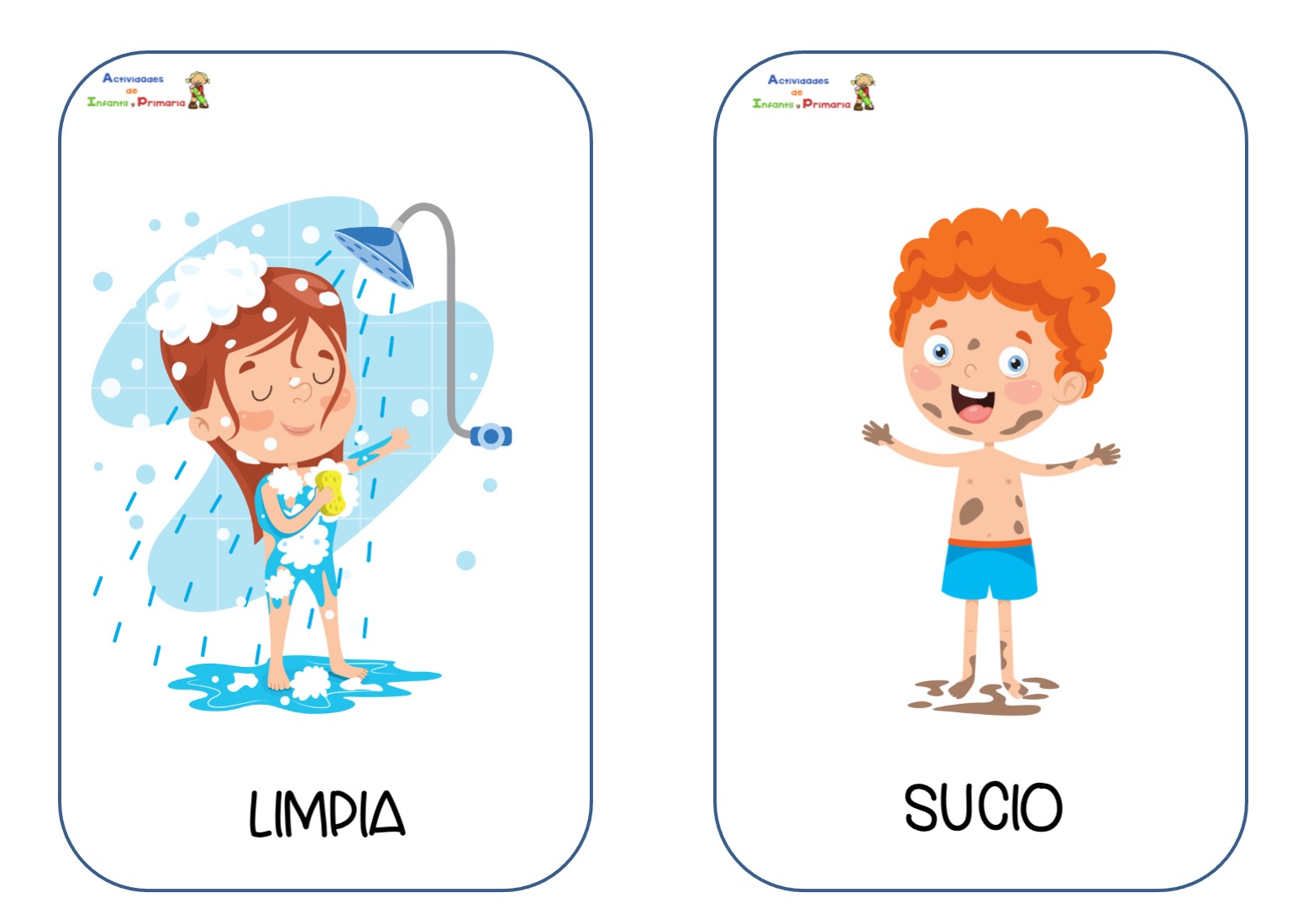 25 Divertidas tarjetas de opuestos O antónimos12