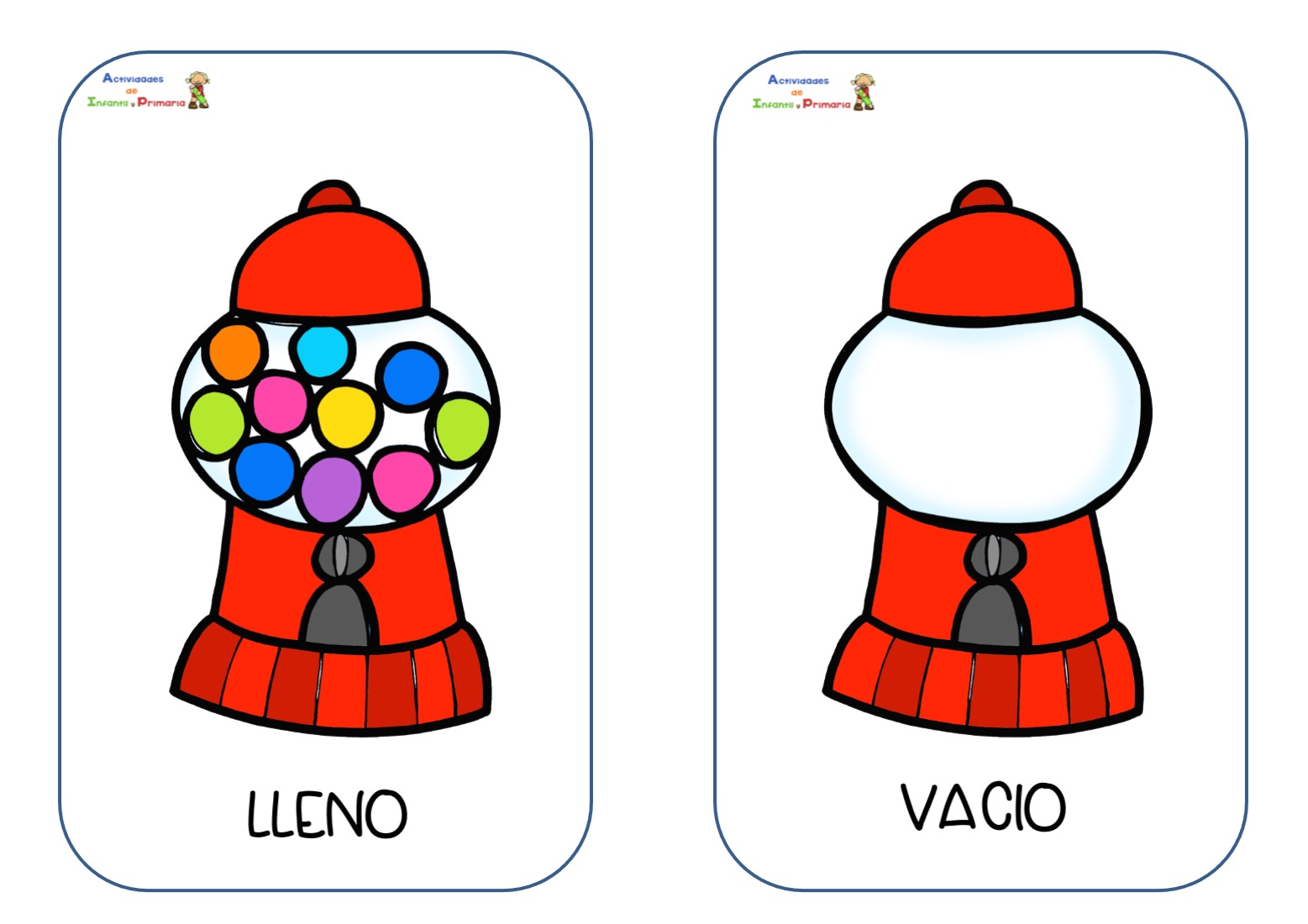 25 Divertidas tarjetas de opuestos O antónimos13