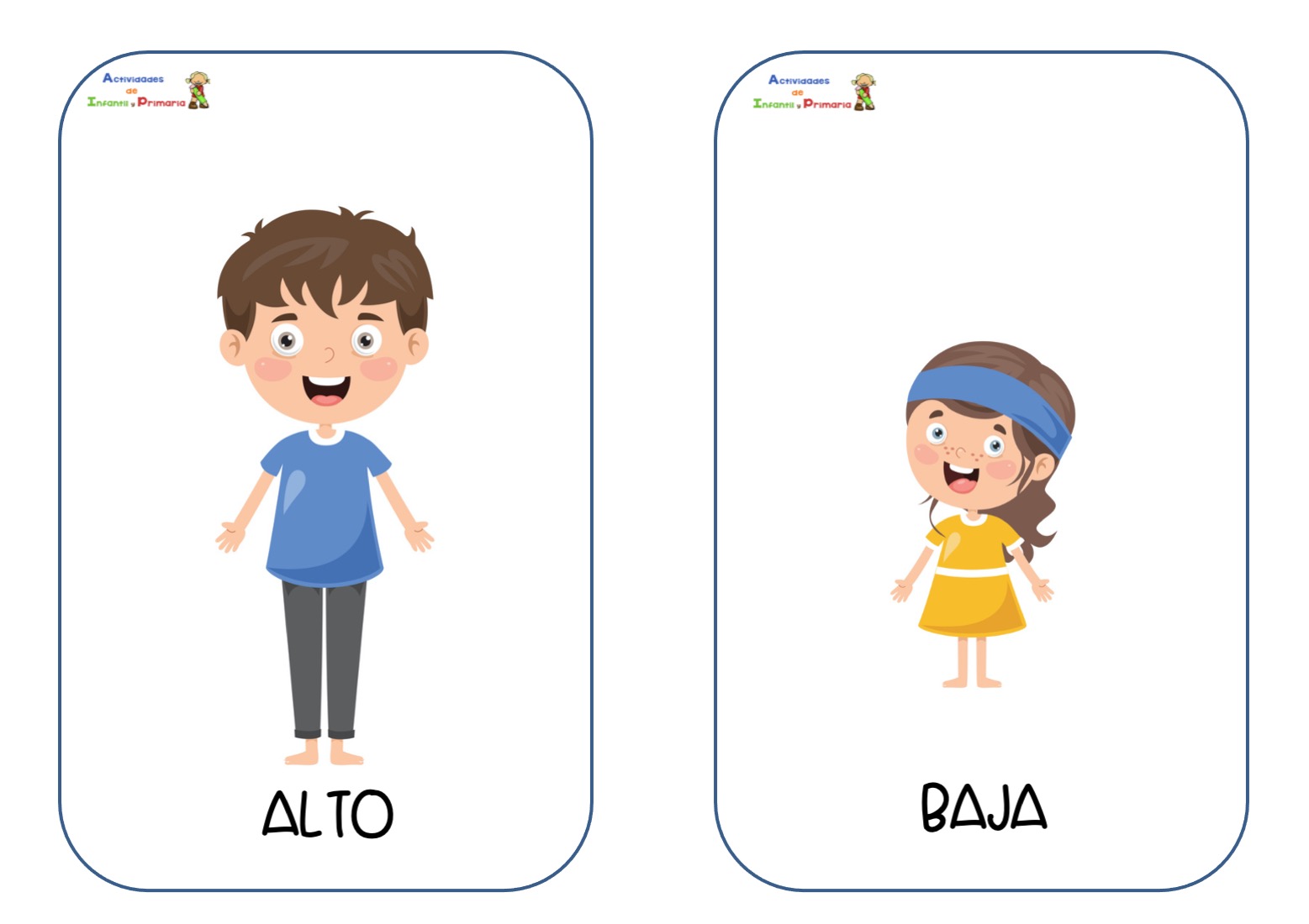 25 Divertidas tarjetas de opuestos O antónimos14