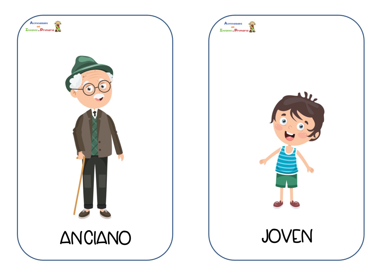 25 Divertidas tarjetas de opuestos O antónimos16