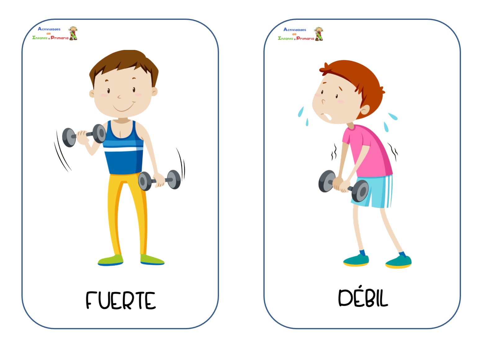 25 Divertidas tarjetas de opuestos O antónimos2