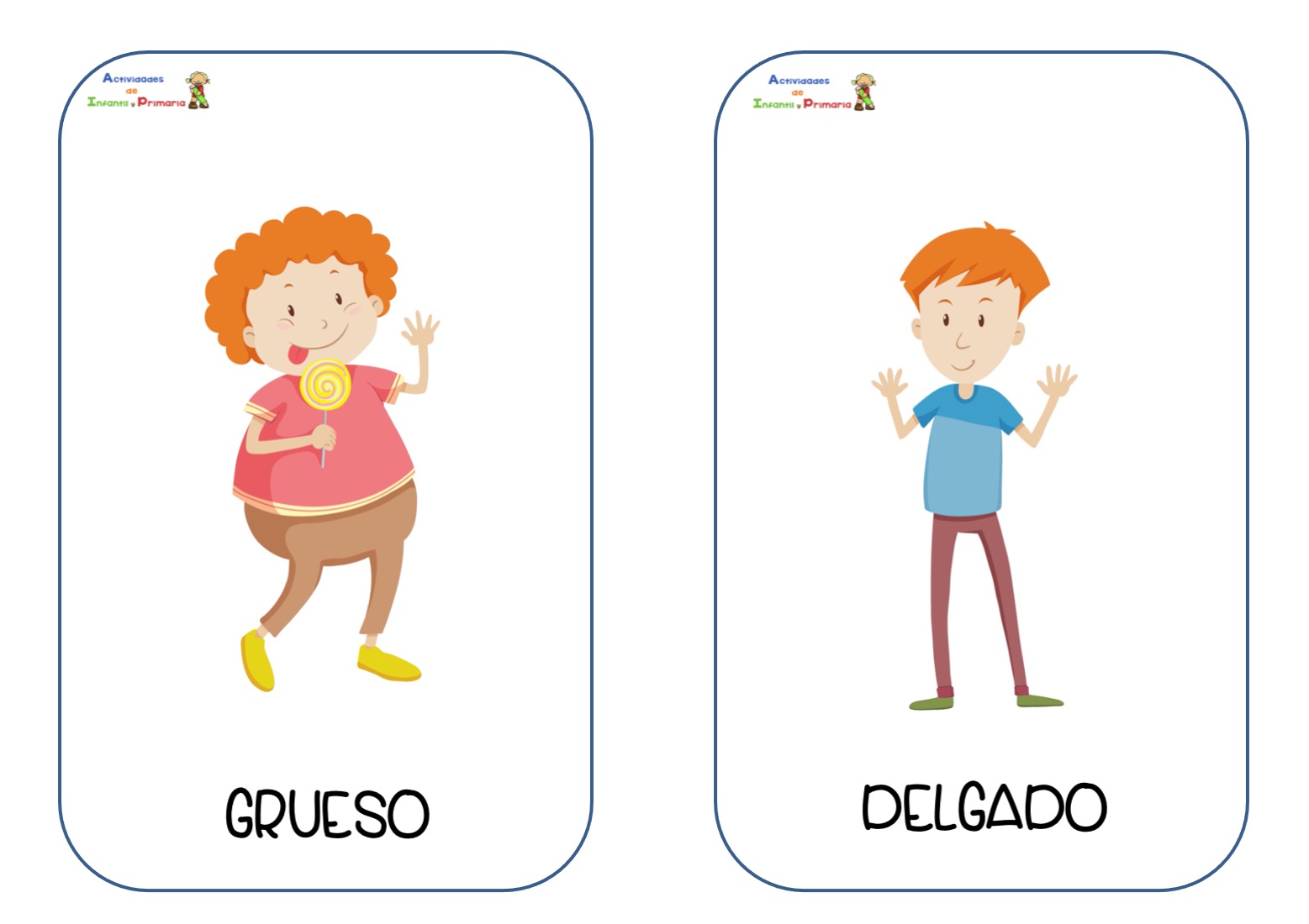 25 Divertidas tarjetas de opuestos O antónimos20