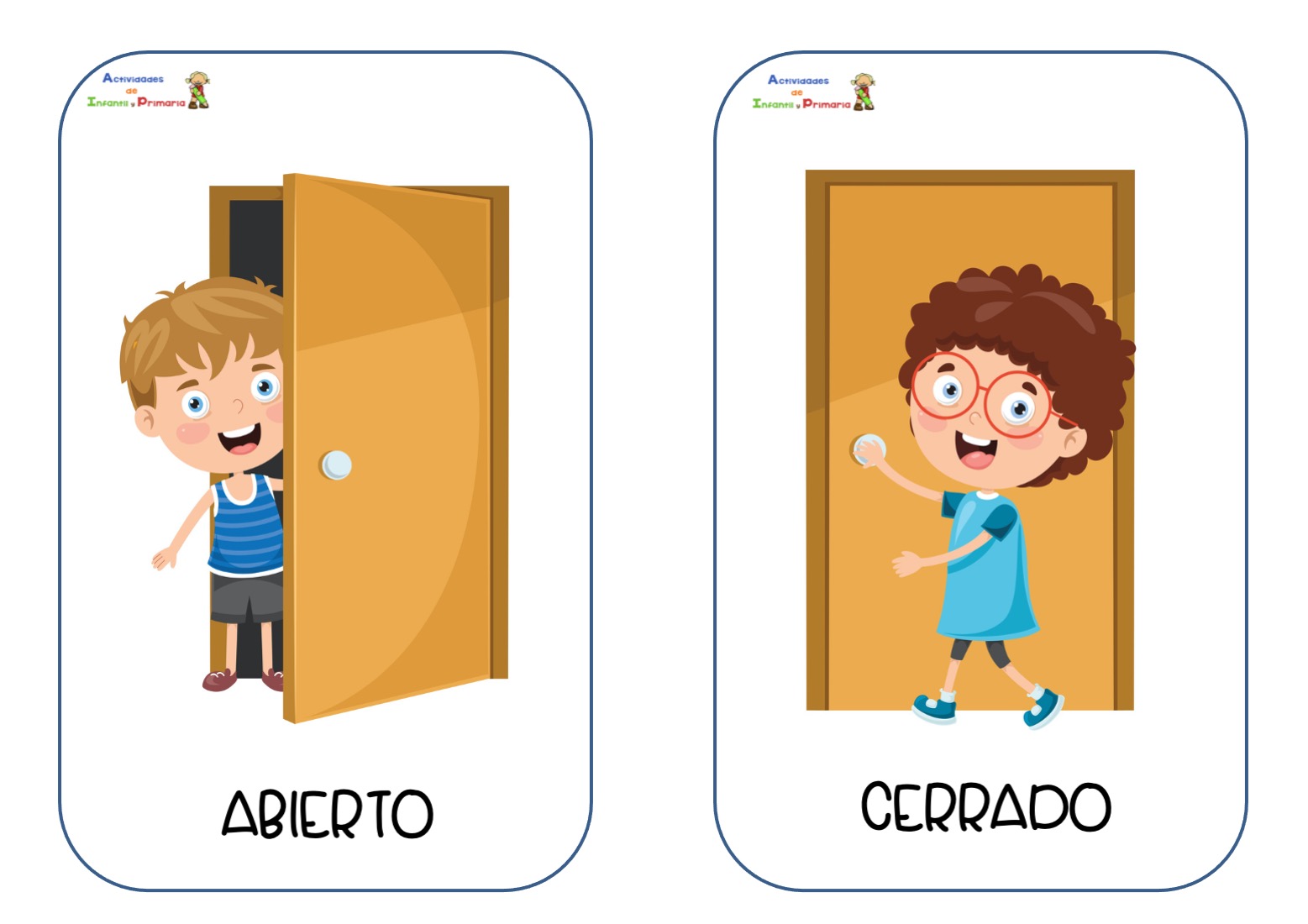 25 Divertidas tarjetas de opuestos O antónimos7