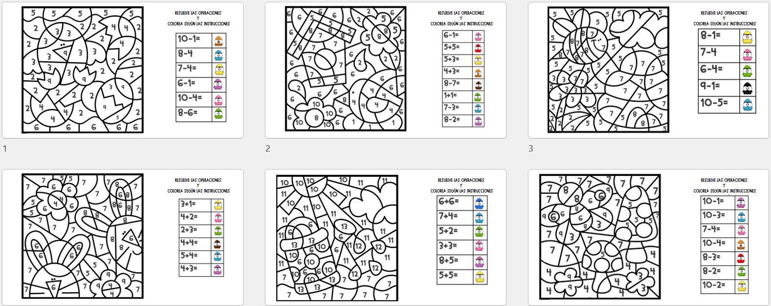 Colorear Por Adición De Números Color Por Suma De Números De Dos