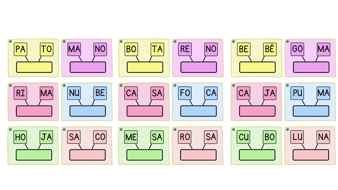 Forma palabras bisílabas a partir de la unión de sus sílabas ...
