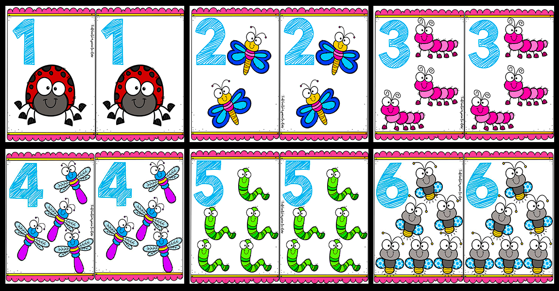 Juego memorama numérico de insectos - Actividades de infantil y primaria