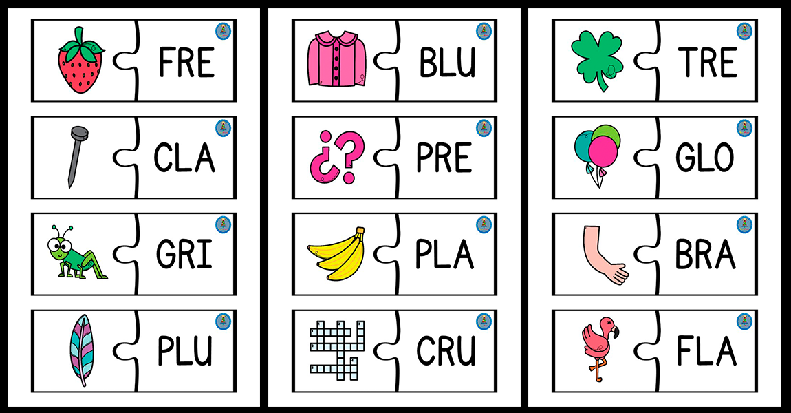 Conciencia silábica: Los puzles de las sílabas trabadas - Actividades ...