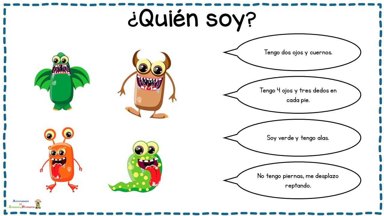 Adivina el monstruo: ¿Quién soy? - Actividades de infantil y primaria