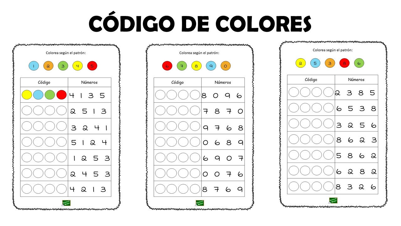 Estimulación cognitiva colorea según el patrón código de colores ...