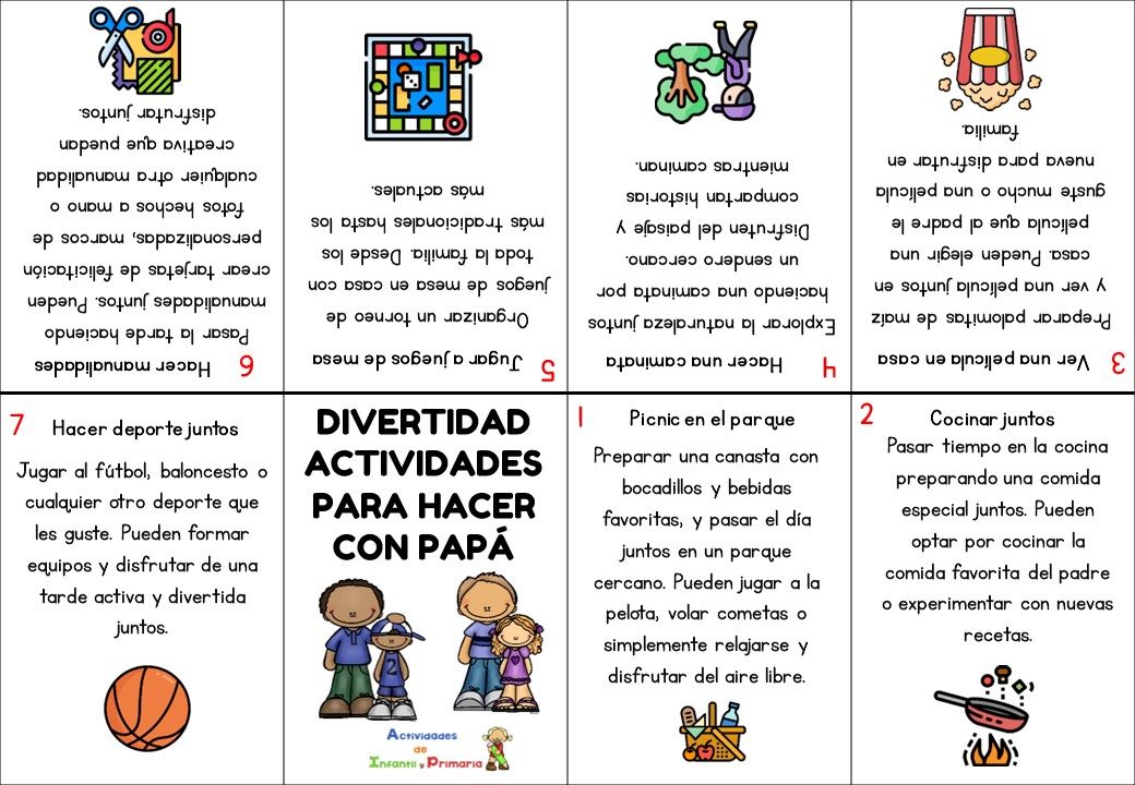 Minilibro: 7 divertidas actividades que hacer con papá el Día del Padre ...