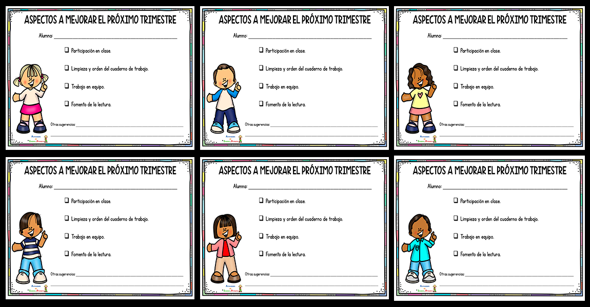 Aspectos a mejorar para el próximo trimestre, ideal para entregar junto ...