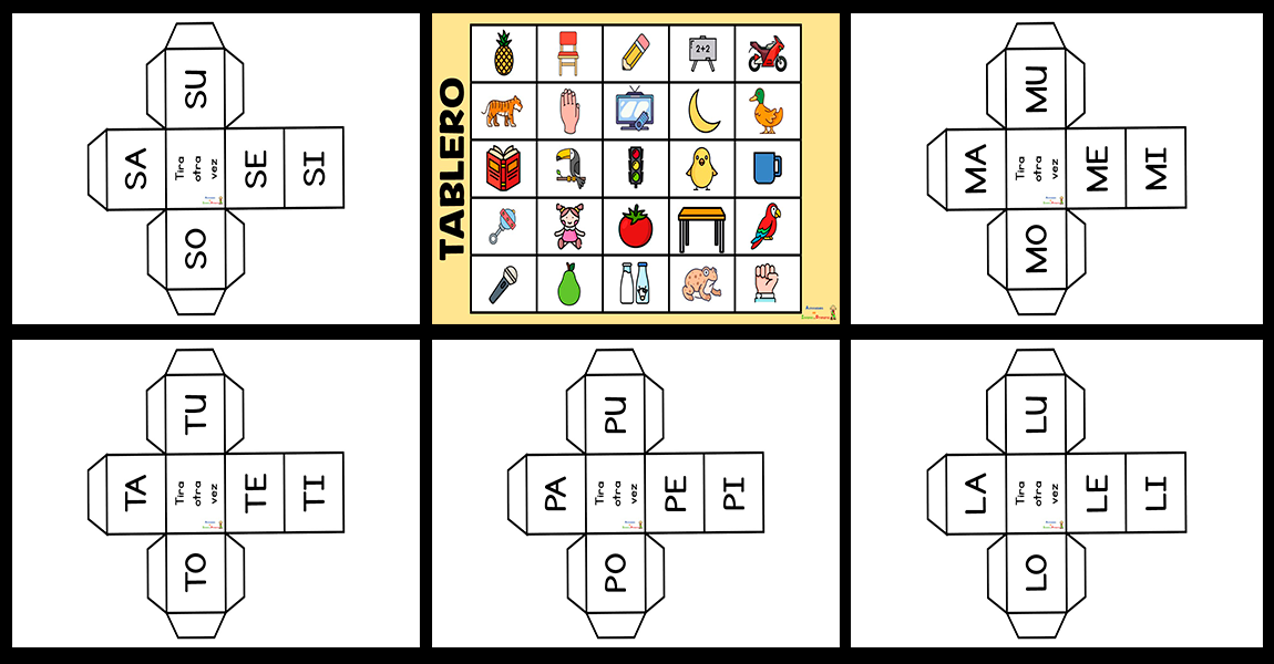 Juego de conciencia fonológica del primer grupo consonántico: Tablero ...