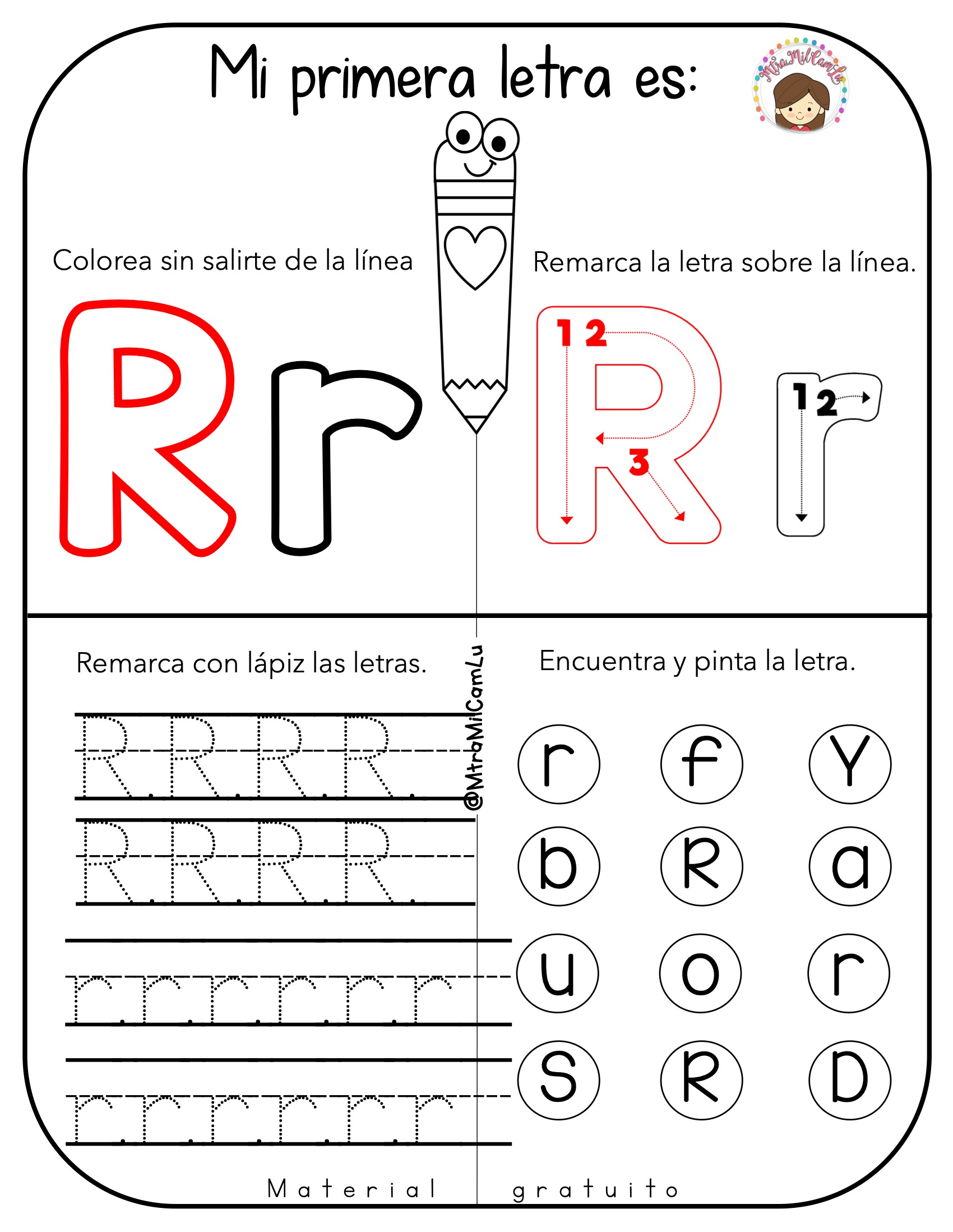 Cuadernillo de grafomotricidad en infantil, mi primero letra 19